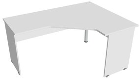 Stůl ergo levý 160*120 cm - Hobis Gate GEV 60 L Dekor stolové desky: bílá, Dekor lamino podnože: bílá, Barva nohy: stříbrná