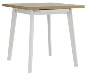 Rozkládací čtvercový stůl Harry 80 x 80/110 I L, Barva dřeva: bílá-L, Barvy nožiček: černá