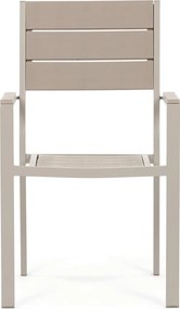 Zahradní sestava 1+6 WOODIE - béžový polywood / kovová konstrukce