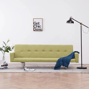 vidaXL 282222 Marketos Sofa Bed with Armrest Green Polyester