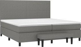 Box spring postel s matrací tmavě šedá 200x200 cm textil 3136462