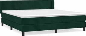Box spring postel s matrací tmavě zelená 180x200 cm samet 3130856