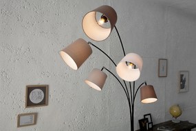 Stojací lampa Levero, bílá, béžová, hnědá