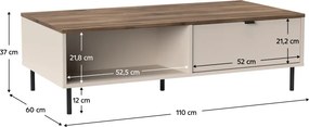 Konferenční stolek, kašmír/dub castello, EYCO 2S/110