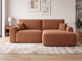 Rozkládací oboustranná sedací souprava do L NORDEN TILIA 250x140 cm, terakotová