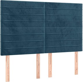 Box spring postel s matrací tmavě modrá 140x190 cm samet 3132739