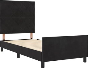 Postel s boxspringem s čelo Černá 90 x 200 cm samet 3344983