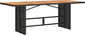 7dílný zahradní bistro set s poduškami černý polyratan 3277133