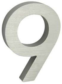 Domovní číslo "9", RN.100LV, broušené, stříbrná