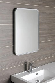 Sapho, FLOAT LED podsvícené zaoblené zrcadlo v rámu 500x700mm, bílá, 22571