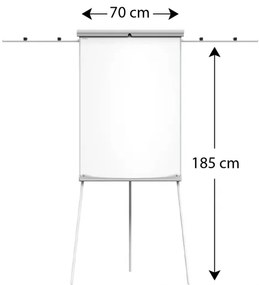 ALLboards CLASSIC FL1R magnetický flipchart s rameny 100 x 70 cm