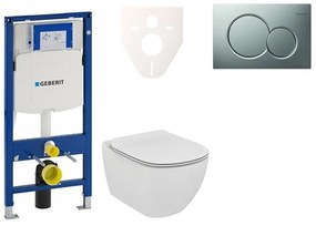 Cenově zvýhodněný závěsný WC set Geberit do lehkých stěn / předstěnová montáž+ WC Ideal Standard Tesi 111.300.00.5NF3