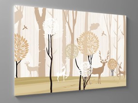 Liox Abstraktní obraz jeleni a stromy Rozměr: 100 x 65 cm