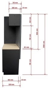 AKČNÍ SET Sestava 7 ks dílenského nábytku SET-CA01029 s dřevěnou pracovní deskou MB-TGW80
