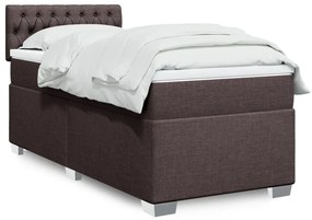 Box spring postel s matrací tmavě hnědá 100 x 200 cm textil 3285809