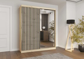 IDZ Šatní skříň WERONA 2D, 233 cm Dub Artisan/Černá