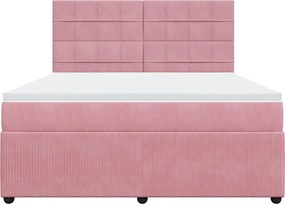 Box spring postel s matrací růžová 180x200 cm samet 3294711
