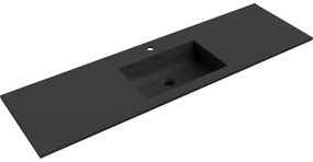 Mexen Otis, umyvadlo na zapuštění 161 x 46,5 cm, černá matná, 25181671