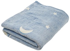 TP Mikroflanelová deka Premium 150x200 - Shining Moon modrá - ve tmě svítí