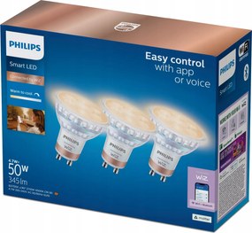Led žárovka GU10 4.7W 50W Tw Inteligentní Smart WiFi WiZ Philips 3 ks