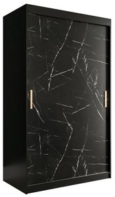 Šatní skříň MARMUR T Abika 120/200/62 barevné provedení: černý mat-bílý mat