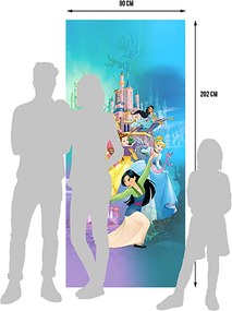 Dětská vliesová fototapeta na zed' Všechny Princezny, Disney | 90 x 202 cm | DFTDNV 5478