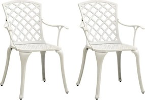 vidaXL Zahradní židle 2 ks litý hliník [315574] Barva: Bílá