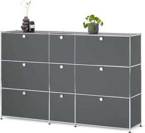 Tchibo - Komoda CN3 s 9 výklopnými dvířky, šedá