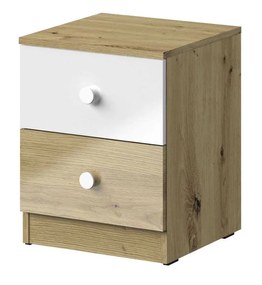 Noční stolek NERO 9 Domel 40/50/40 barva: dub artisan/šedý lesk/bílý lesk