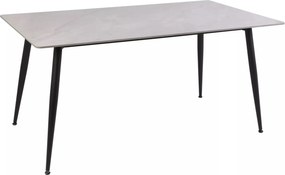 Jídelní stůl Rion 130 cm keramika šedý mramor/černý