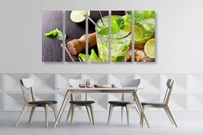 5-dílný obraz lahodné Mojito - 200x100 cm