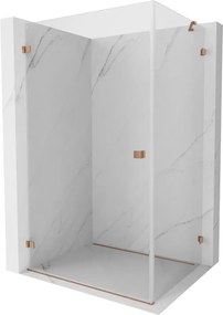 Mexen Lunar-B, sklápěcí sprchový kout levý 95 x 90 cm, 8mm čiré sklo, profil měděná matná, 832-095-090-65-00-L
