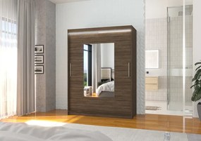 Posuvná skříň se zrcadlem a LED osvětlením DORRIGO 150