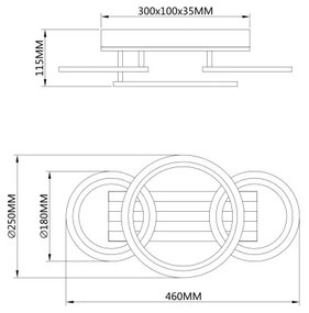 Globo 67360D3 - LED Stropní svítidlo BLEVINS LED/21W/230V 3000/4200/600K 25x46cm
