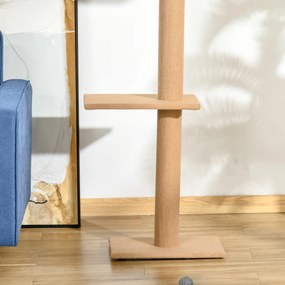 PawHut Výškově nastavitelné škrabadlo Šplhací strom pro kočky Strom na hraní Světle hnědý 43x27x228-260cm pro aktivní hraní a odpočinek | Aosom.de