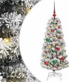 Umělý Skládací Vánoční Strom 150 LED Zelená a bílá 120 cm 3395585