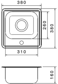 Set Sinks BAR 380 V matný + baterie Sinks CASPIRA chrom