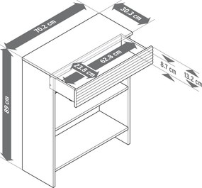 Tchibo - Konzolová skříňka se zásuvkou - barva: bílá