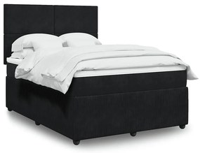Box spring postel s matrací černá 140x200 cm samet 3294654