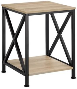 Tectake 404359 odkládací stolek carlton 40,5x40,5x52,5cm - industrial světlé dřevo, dub sonoma