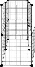 12panelová ohrádka pro zvířata s dvířky černá 70 x 35 x 70 cm ocel 3114033