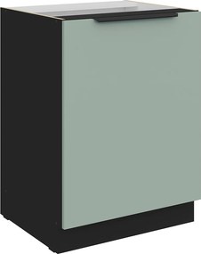 ARIA sc | dolní skříňka 60 D 1F policová | 60 cm | ANTI FINGERPRINT povrch | černá/aquamarine