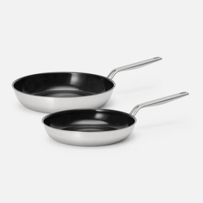 Fabini Sada pánví Lucca 4.0 Pro, ø 26 cm + ø 30 cm, 2 díly - Nepřilnavé nerezové beznýtové pánve s keramickým povrchem z vícevrstvé nerezové oceli