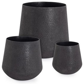 BIZZOTTO Set 3 květináčů KENAR černá