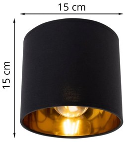 Stropní svítidlo GAMA, 3x černé textilní stínítko, (možnost polohování), O