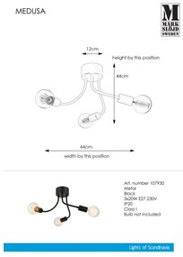 Markslöjd 107930 - Přisazený lustr MEDUSA 3xE27/20W/230V