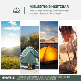 Outsunny stan pro 2 osoby na kempování, maskovací kupolovitý stan, lehký, ventilovaný, snadno se skládá s zipovými dveřmi, úložným prostorem, taška n…