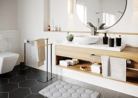 BISK Erga Plain, miska na mýdlo na postavení, černá matná-hnědá, ERG-06573
