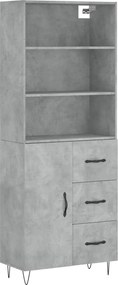 Skříň highboard betonově šedá 69,5x34x180 cm kompozitní dřevo 3189441