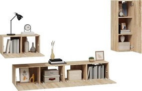 4dílný set TV skříněk dub sonoma kompozitní dřevo 3114336